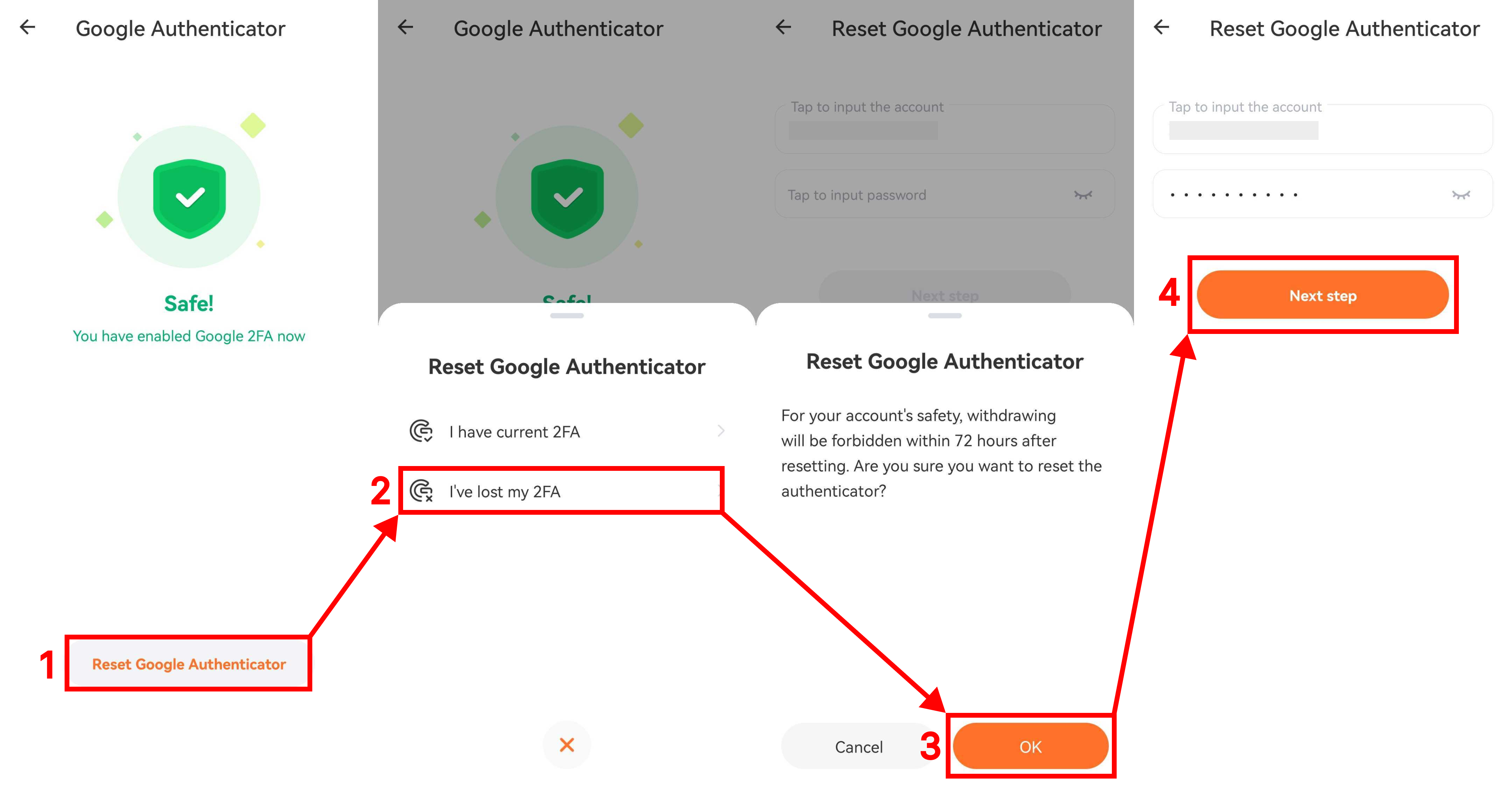 I can log in to my account, but Google Authenticator is not accessible ...