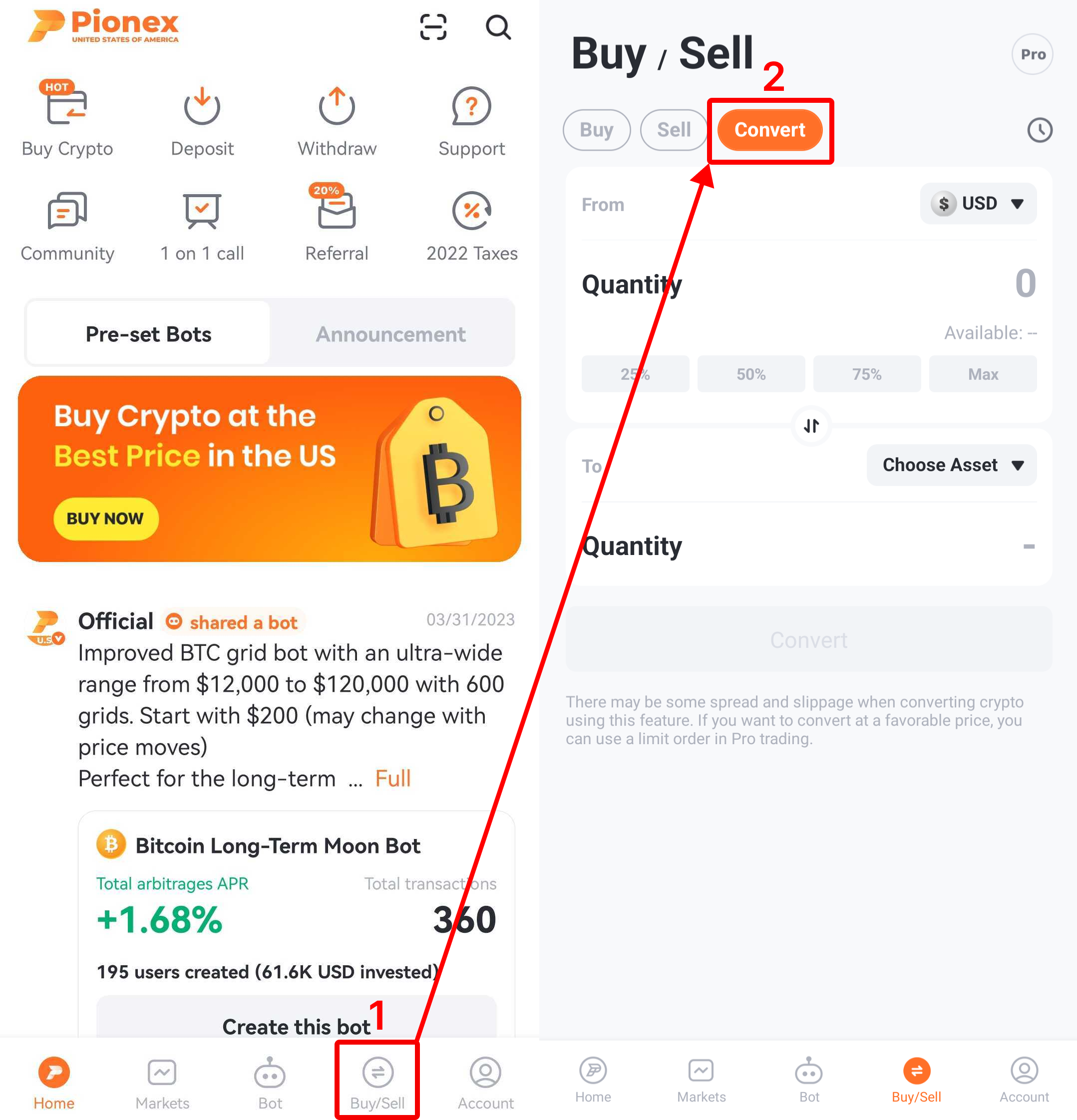How to Buy, Sell, & Convert Crypto – Pionex US Help Center