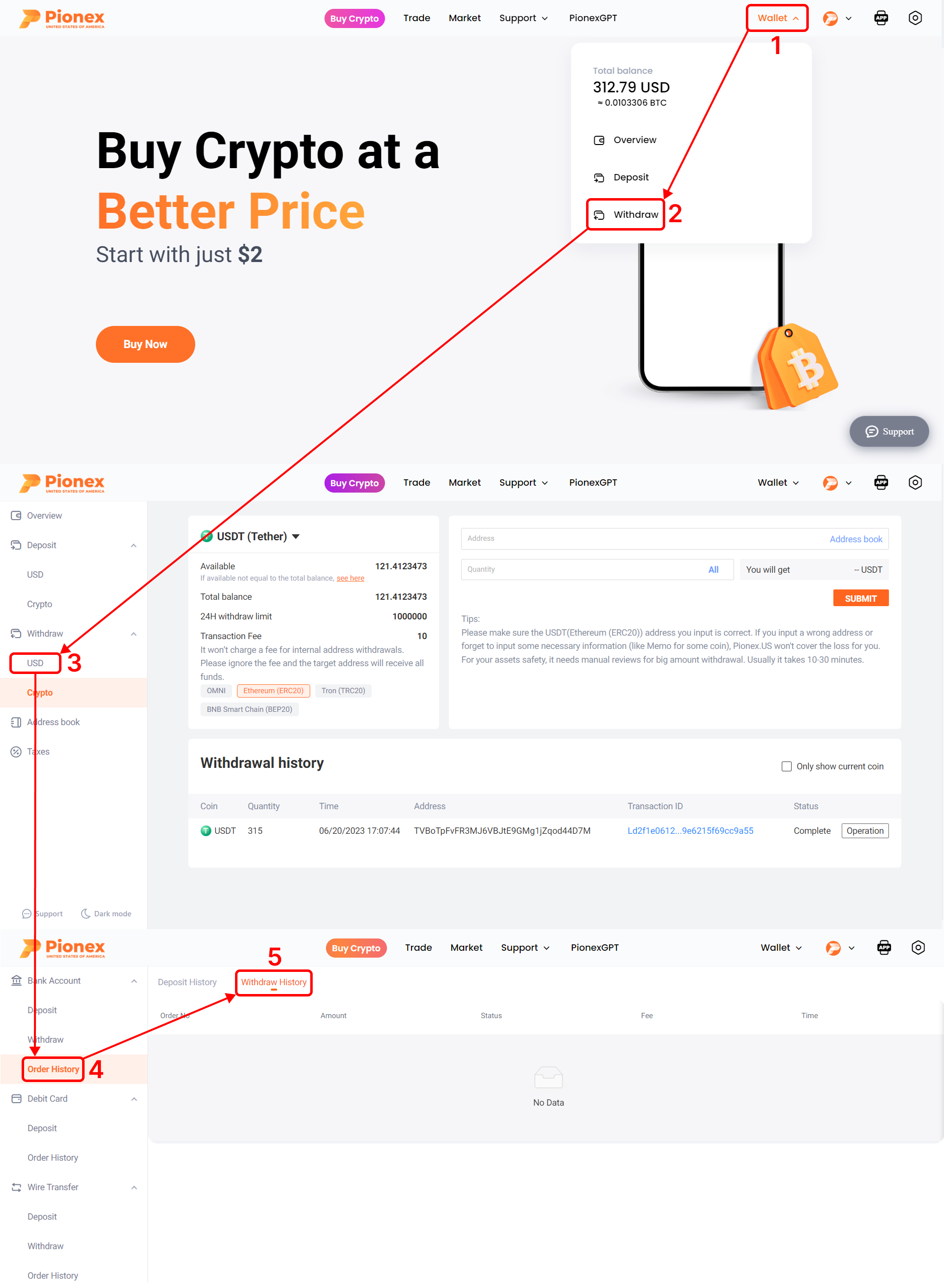 How to view USD deposit and withdrawal history – Pionex US Help Center