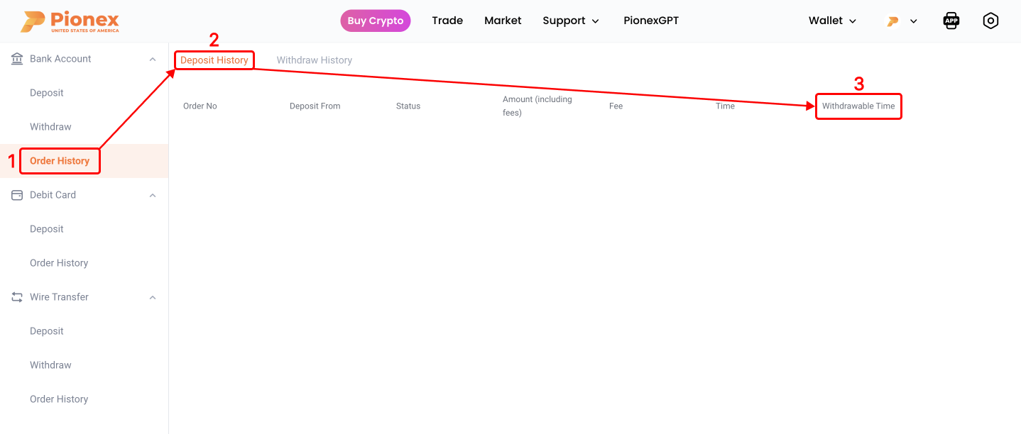 Check the "Withdrawable Time" of the ACH deposit – Pionex US Help Center
