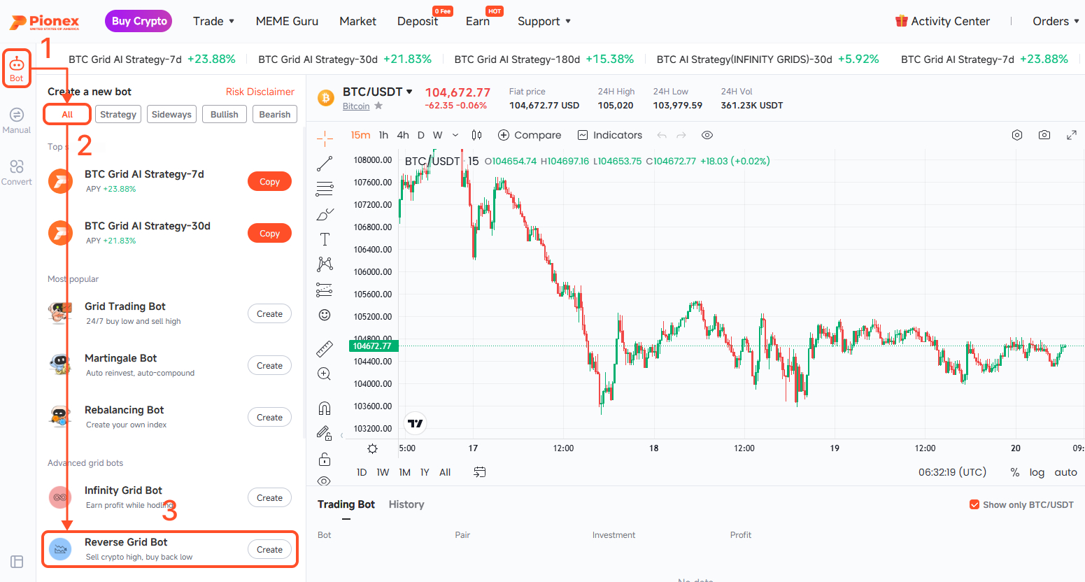 Reverse Grid Bot – Pionex US Help Center